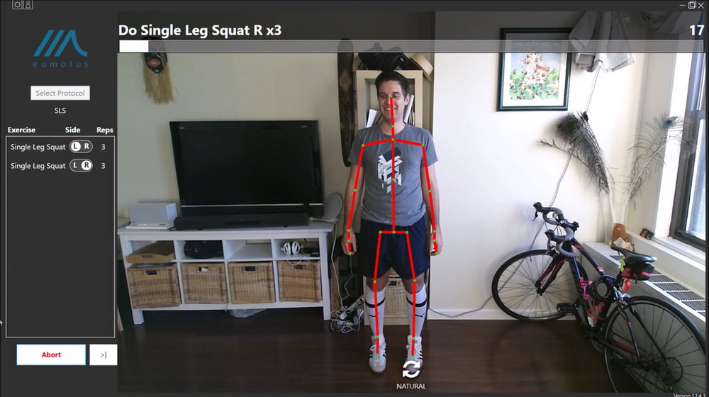 Single leg squat analysis with markerless motion capture