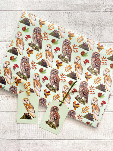 Woodland Owls Wrapping Paper | Ruth's Portraits