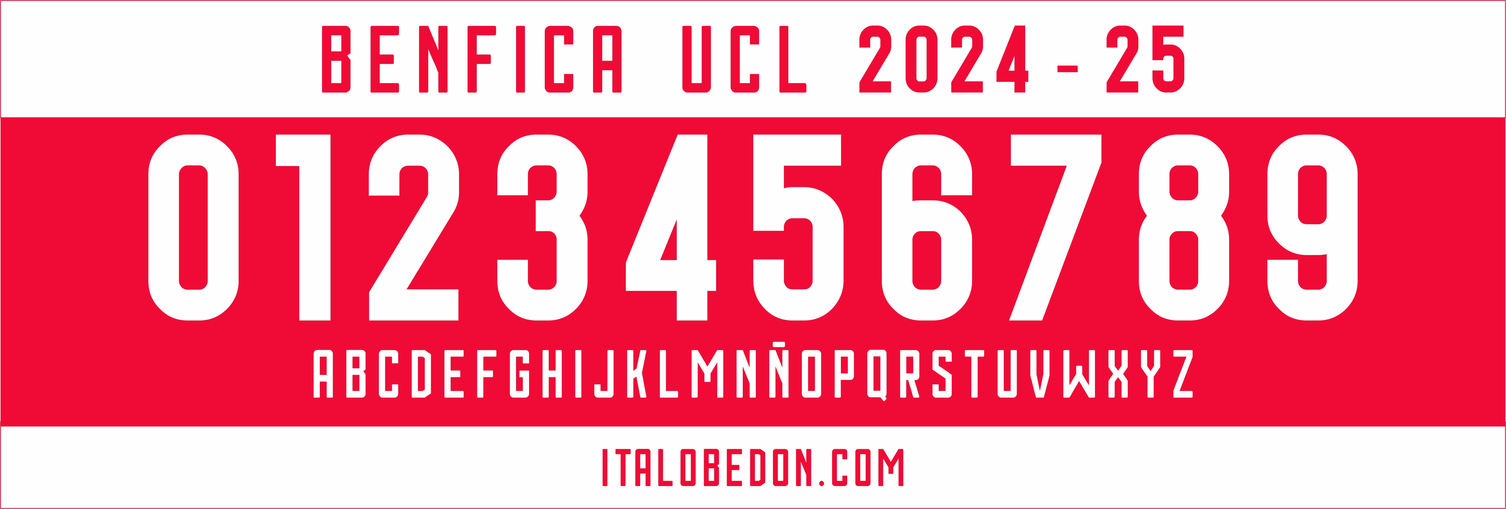 BENFICA UCL 2024 - 25 TIPOGRAFIA