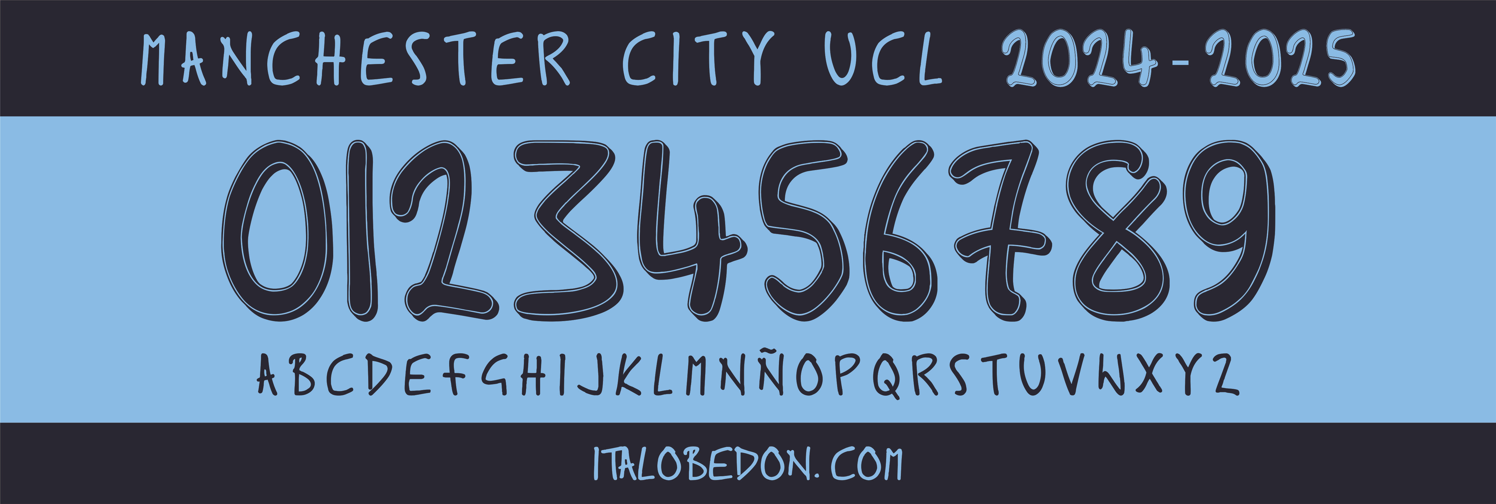 MANCHESTER CITY UCL 2024 - 2025 TIPOGRAFIA