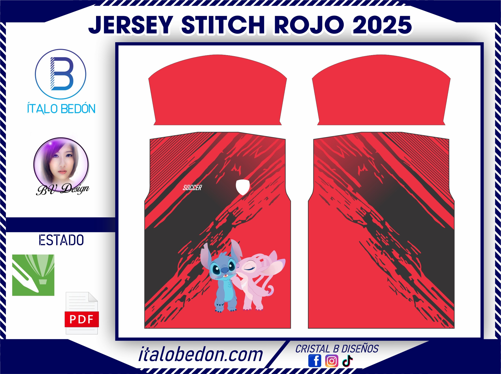 JERSEY STITCH ROJO 2025 | ITALO BEDON