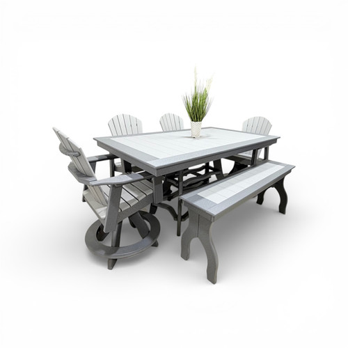 Comfyback Counter Set (Dove/Dark Gray) | Poly Furniture Of Williamsburg