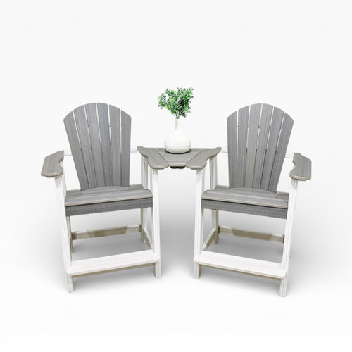 Counter Settee Set (Coastal Gray/Seashell) | Poly Furniture Of Williamsburg
