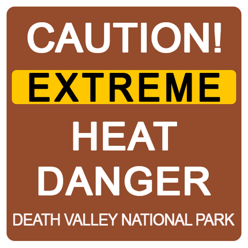 Caution! Extreme Heat Danger Sign Sticker | stickernstuff
