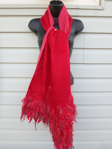 Hand felted red custom shawl- scarf | Mysite