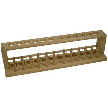 Test Tube Rack - Wooden - 12 Holes 12 Pegs | TEW