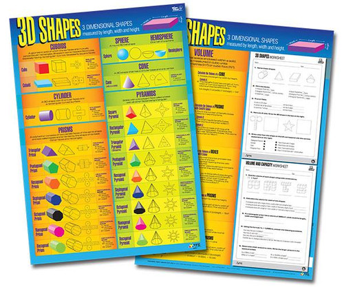 3D Shapes Double Sided Wall Chart (TFC) | TEW