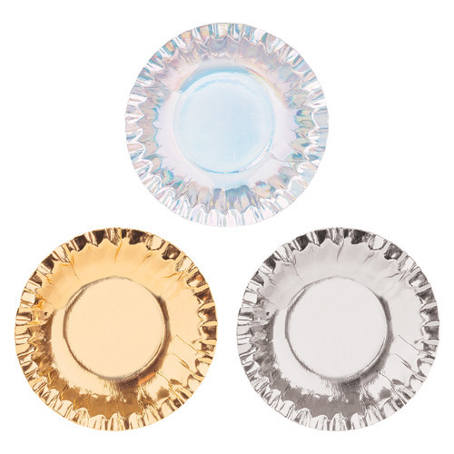 Metallic Paper Plates 9.5cm Asst 60p | TEW