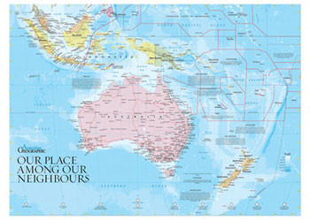 Map of Australia & Neighbours – 68 x 50cm | TEW