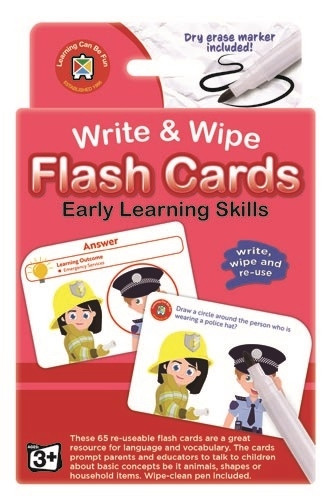 Write N Wipe Flashcard Early Learning Skills plus Dry Erase | TEW