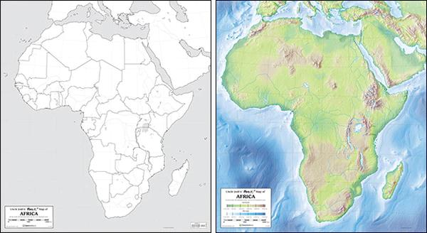 Continents Map Set Large Set of 7 | TEW
