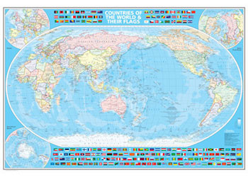 World Map – Australia Centred – 1.38m x 1.0m | TEW