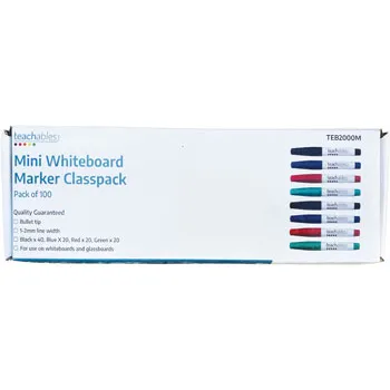 Mini Whiteboard Marker Classroom Pack of 100 | TEW