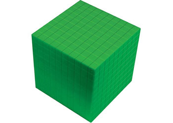 MAB Base Ten Component Units 1000 Cube (Green, Red, Yellow or Blue) | TEW