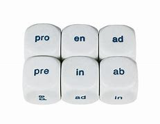 Dice 6 Face Prefixes (en, pro, pre, in, ad & ab) each | TEW