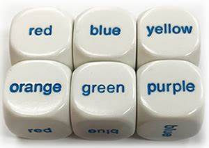 Colour Word Dice each | TEW