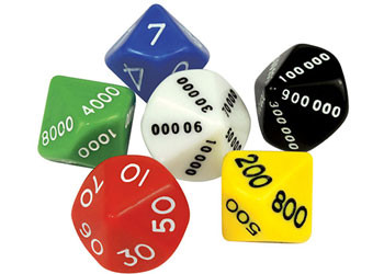 Dice: Place Value Student – 6 piece | TEW