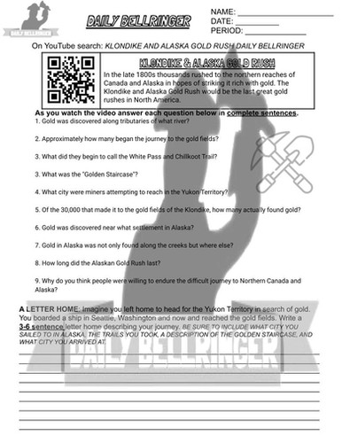 Klondike & Alaska Gold Rush Worksheet | Mysite