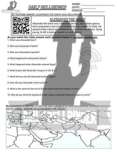 Alexander the Great Worksheet | Mysite