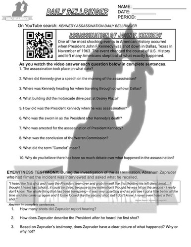 Kennedy Assassination Worksheet | Mysite