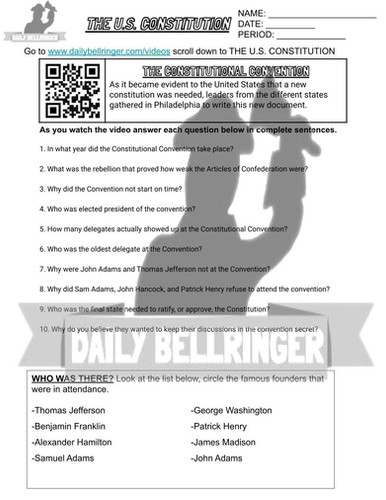 The Constitutional Convention Worksheet | Mysite