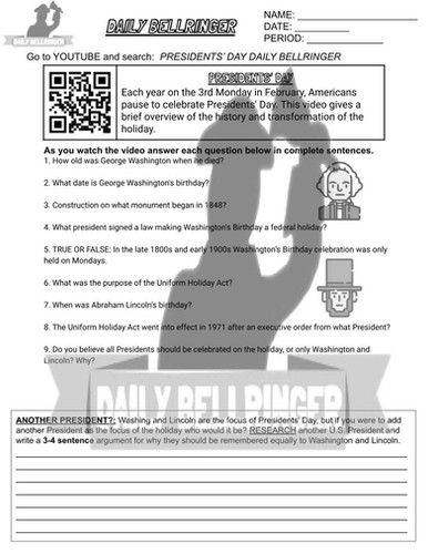 Presidents' Day Worksheet | Mysite