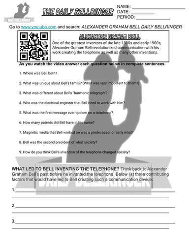 Alexander Graham Bell Worksheet | Mysite