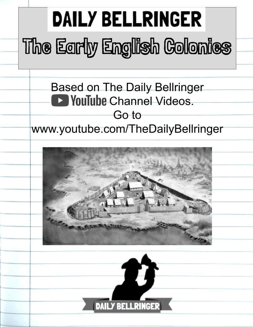 Early English Colonies worksheet packet (13 sheets) | Mysite