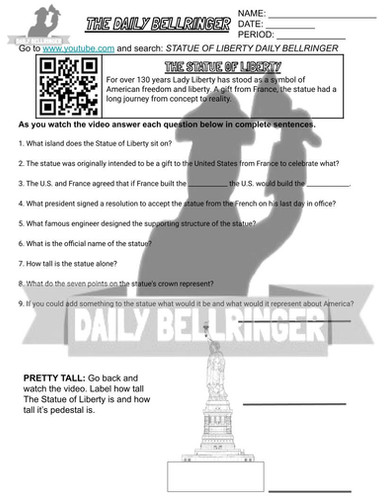 The Statue of Liberty Worksheet | Mysite