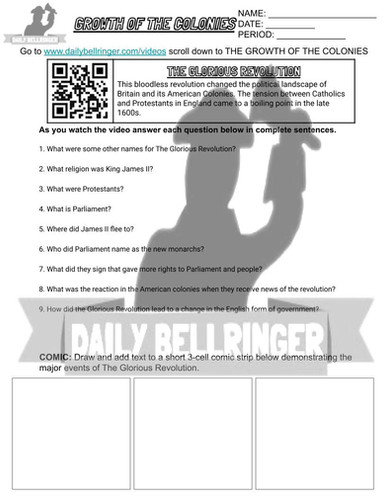 Glorious Revolution Worksheet