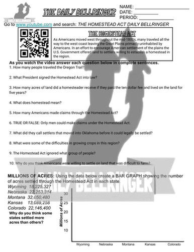 Homestead Act Worksheet | Mysite