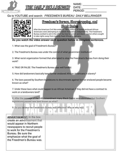 Freedmen's Bureau Sharecropping Worksheet | Mysite