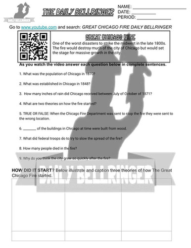 The Great Chicago Fire Worksheet | Mysite