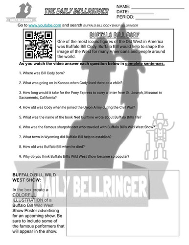Buffalo Bill Cody Worksheet | Mysite