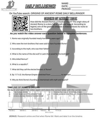 Origins of Ancient Rome Worksheet | Mysite