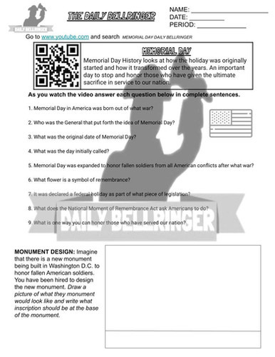 Memorial Day Worksheet | Mysite