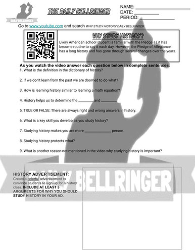 Why Study History Worksheet | Mysite