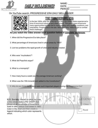 The Progressive Era Worksheet | Mysite