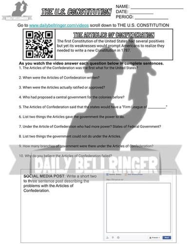 Articles of Confederation Worksheet | Mysite