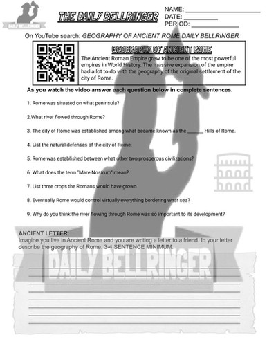 Geography of Ancient Rome Worksheet | Mysite