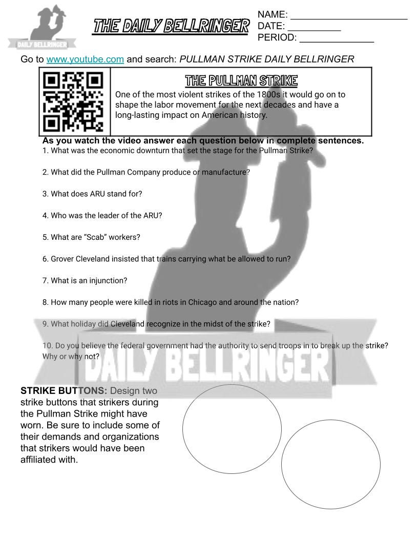 Pullman Strike Worksheet | Mysite