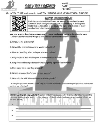 Martin Luther King Jr. Worksheet | MLK Worksheet, Martin Luther King ...