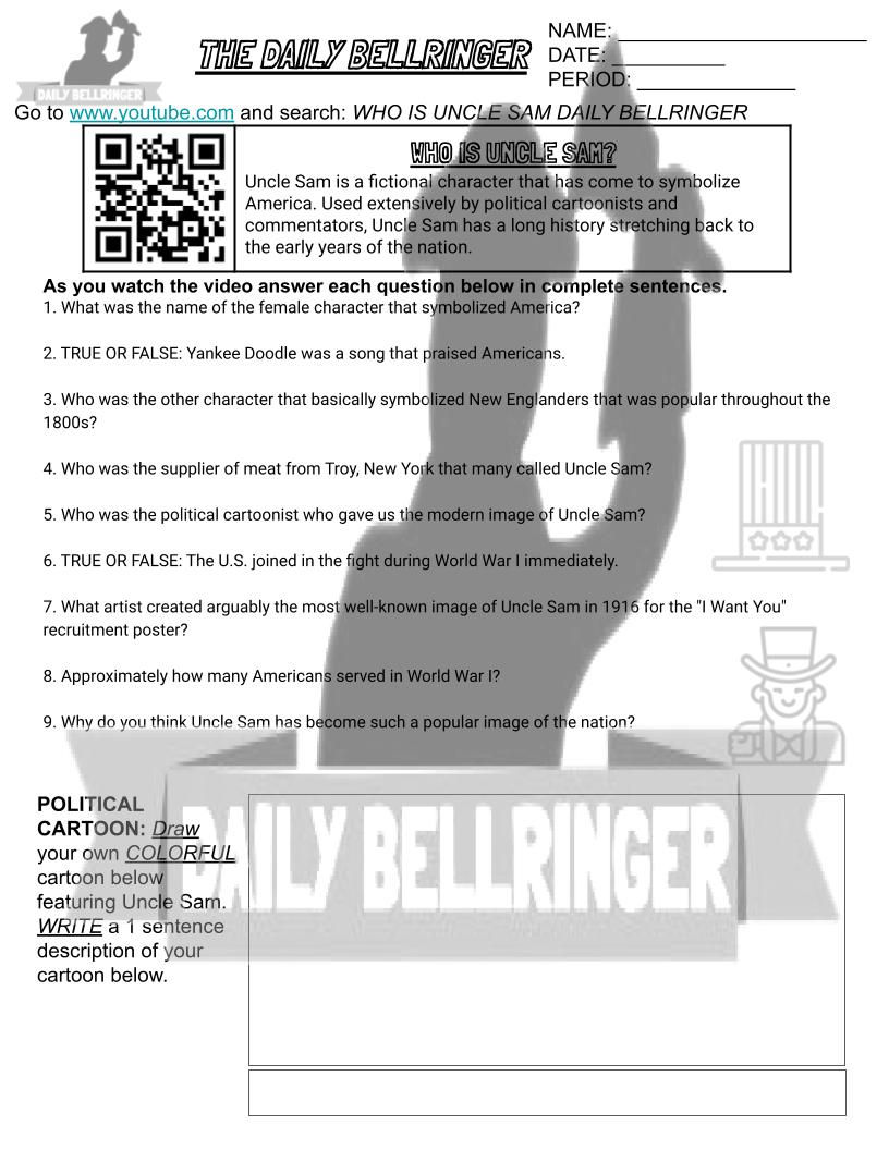 Who is Uncle Sam Worksheet? | Mysite