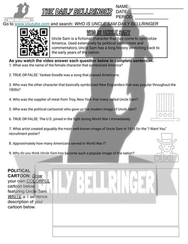 Who is Uncle Sam Worksheet? | Mysite