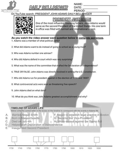 John Adams Worksheet | Mysite