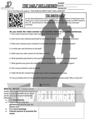 The Bonus Army Worksheet | Mysite