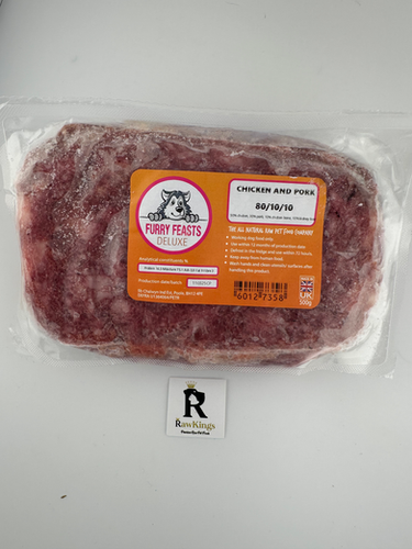 Furry Feasts Deluxe Chicken & Pork 80/10/10 Complete ~ 500g | RawKings