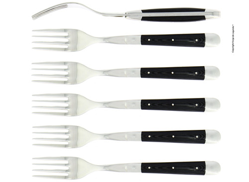 Set of 6 Forks with Black Compressed Fabric Handles by Forge De ...