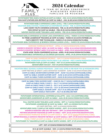 Family Plus Calendar | MISDAKids