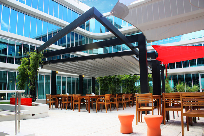 Pergola Romana Retráctil – Diseño en Aluminio y Lona PVC | Industrias ...